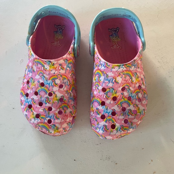 CROCS | Shoes | Crocs Kids Lisa Frank Pink Rainbow Unicorn Clogs | Poshmark